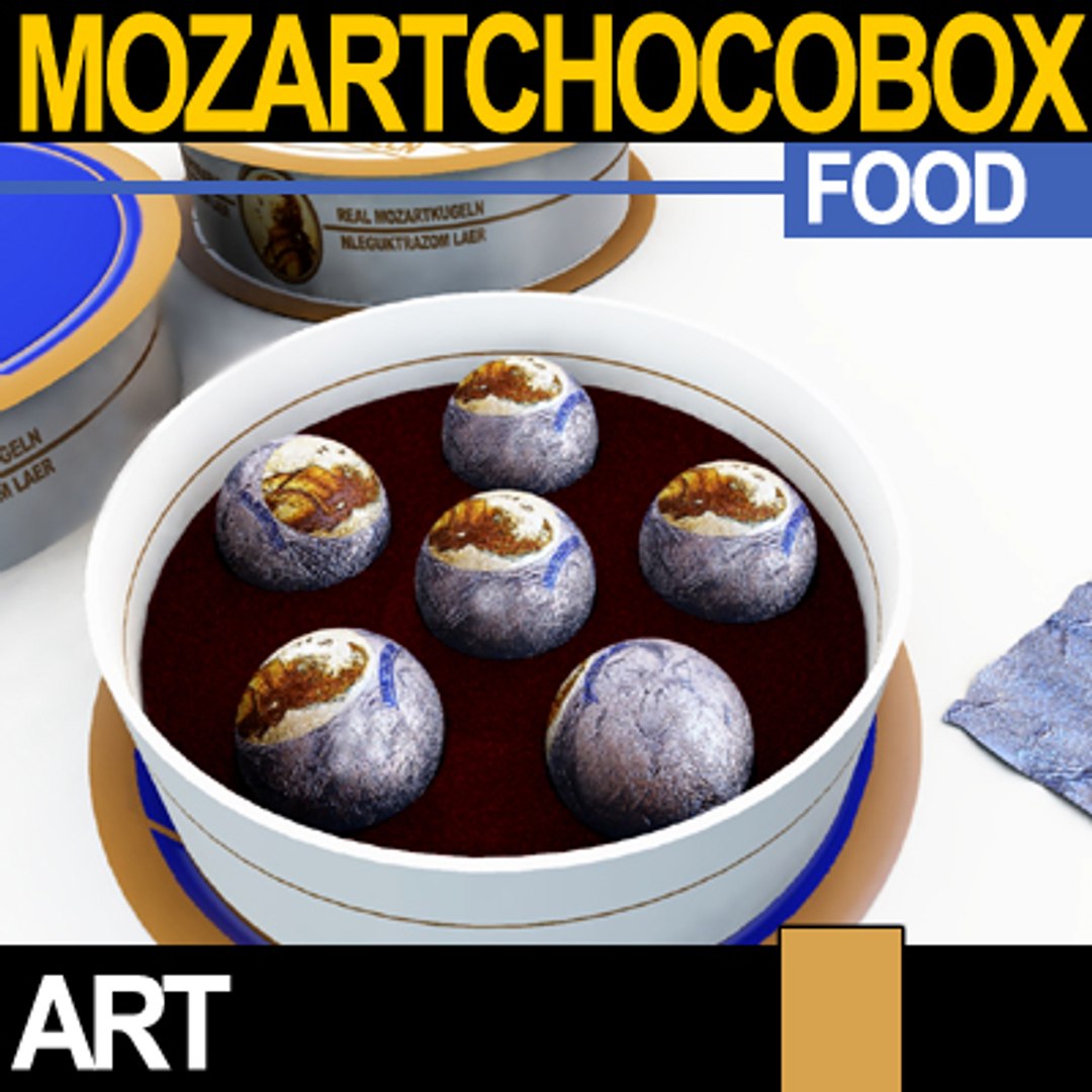 3d Model Mozart Chocolate Balls Boxes