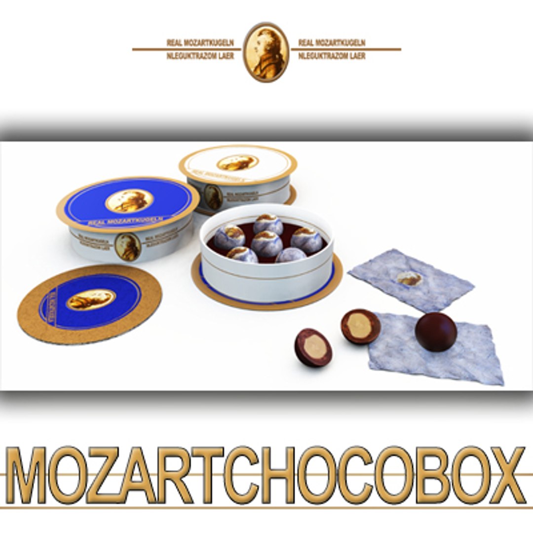 3d Model Mozart Chocolate Balls Boxes