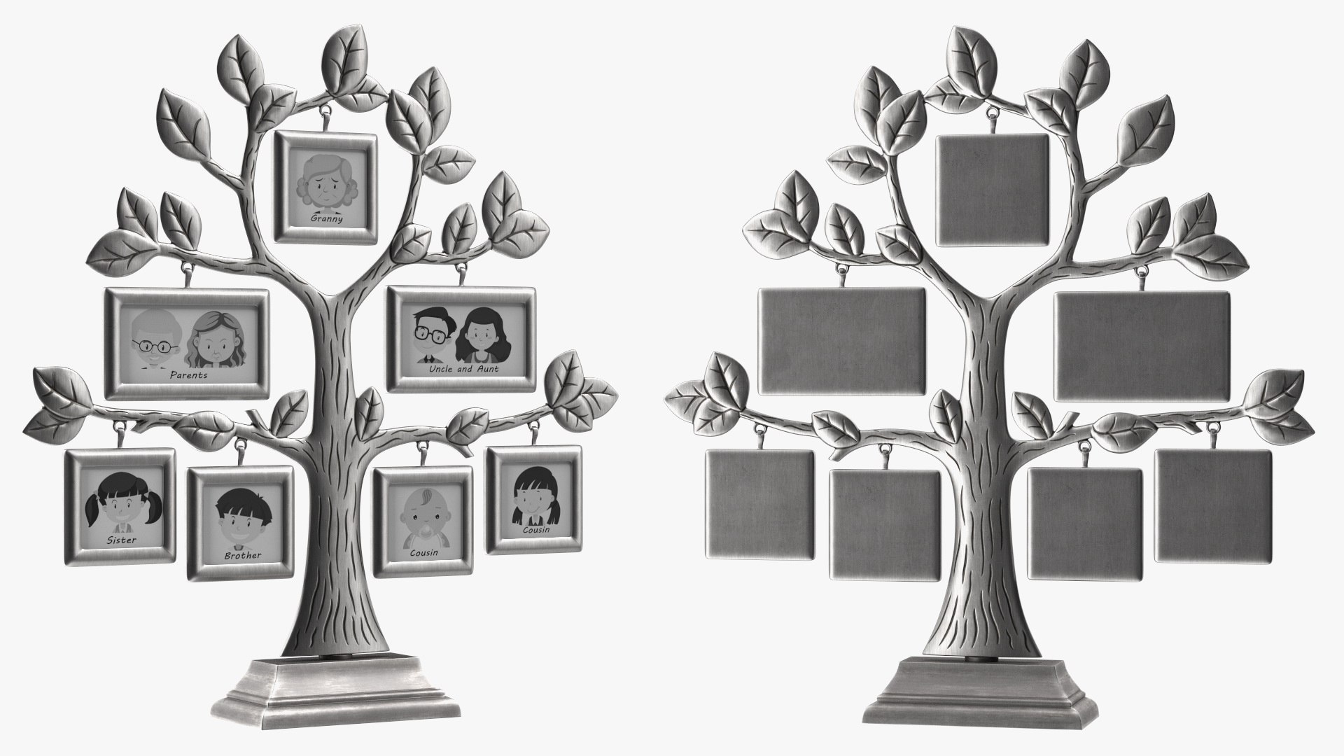 3D Model Silver Family Tree Picture Frame - TurboSquid 1969603
