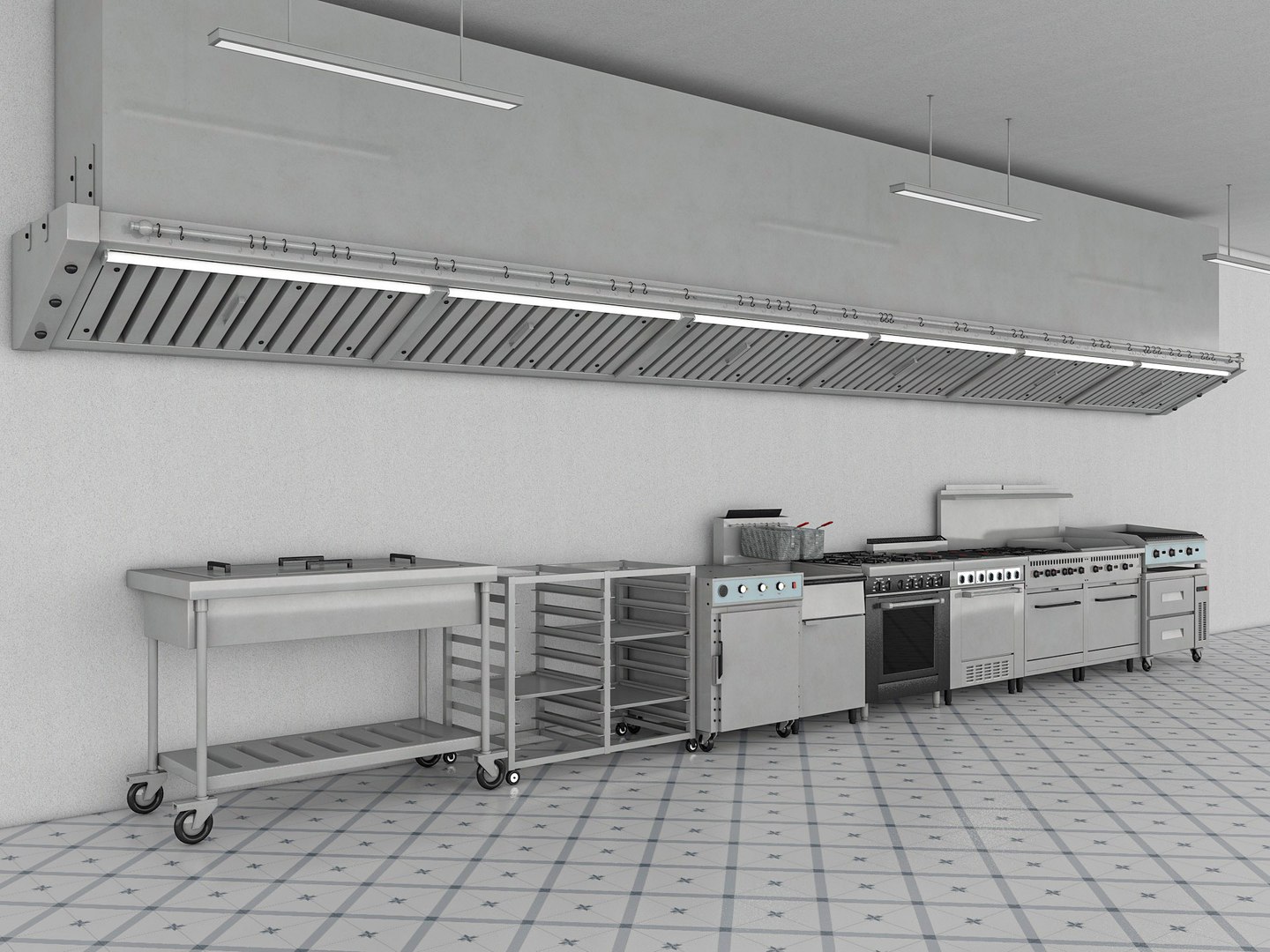 Commercial Kitchen 3D Model - TurboSquid 2091019