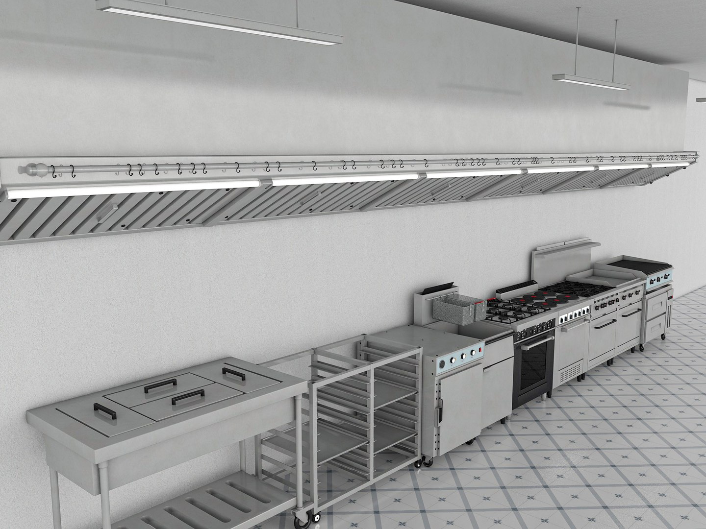 Commercial Kitchen 3D Model - TurboSquid 2091019