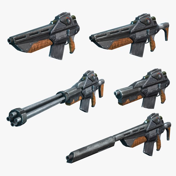 3d model bio laser gun rifle
