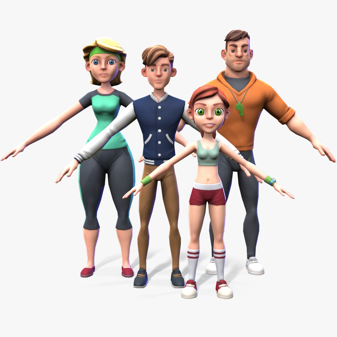 3D Stylized Sport Family - TurboSquid 1874266