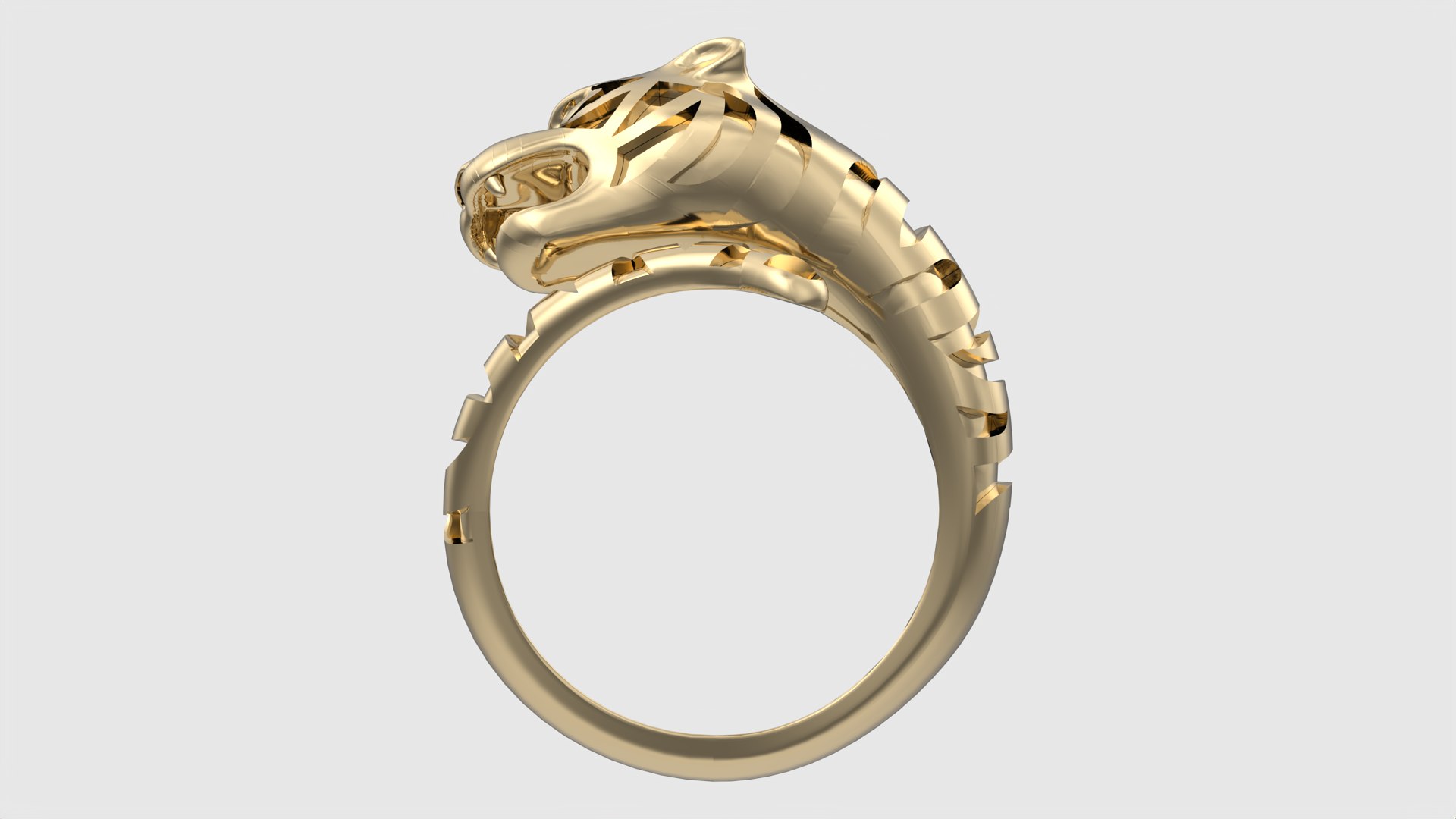 3D Ferocious Tiger Head Wrap Ring JDBCo - TurboSquid 2341481