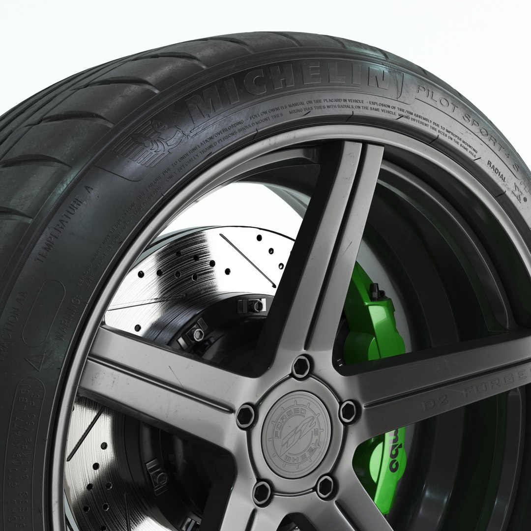 3D Michelin Pilot Sport 4s Tire And D2 Forged Rim Model - TurboSquid ...