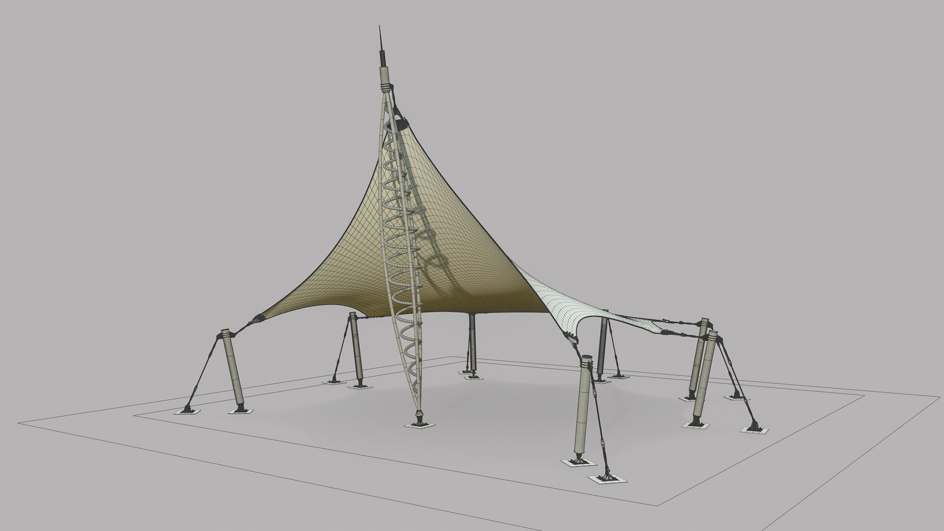 Tensile Structure Design 3D Model - TurboSquid 2263397