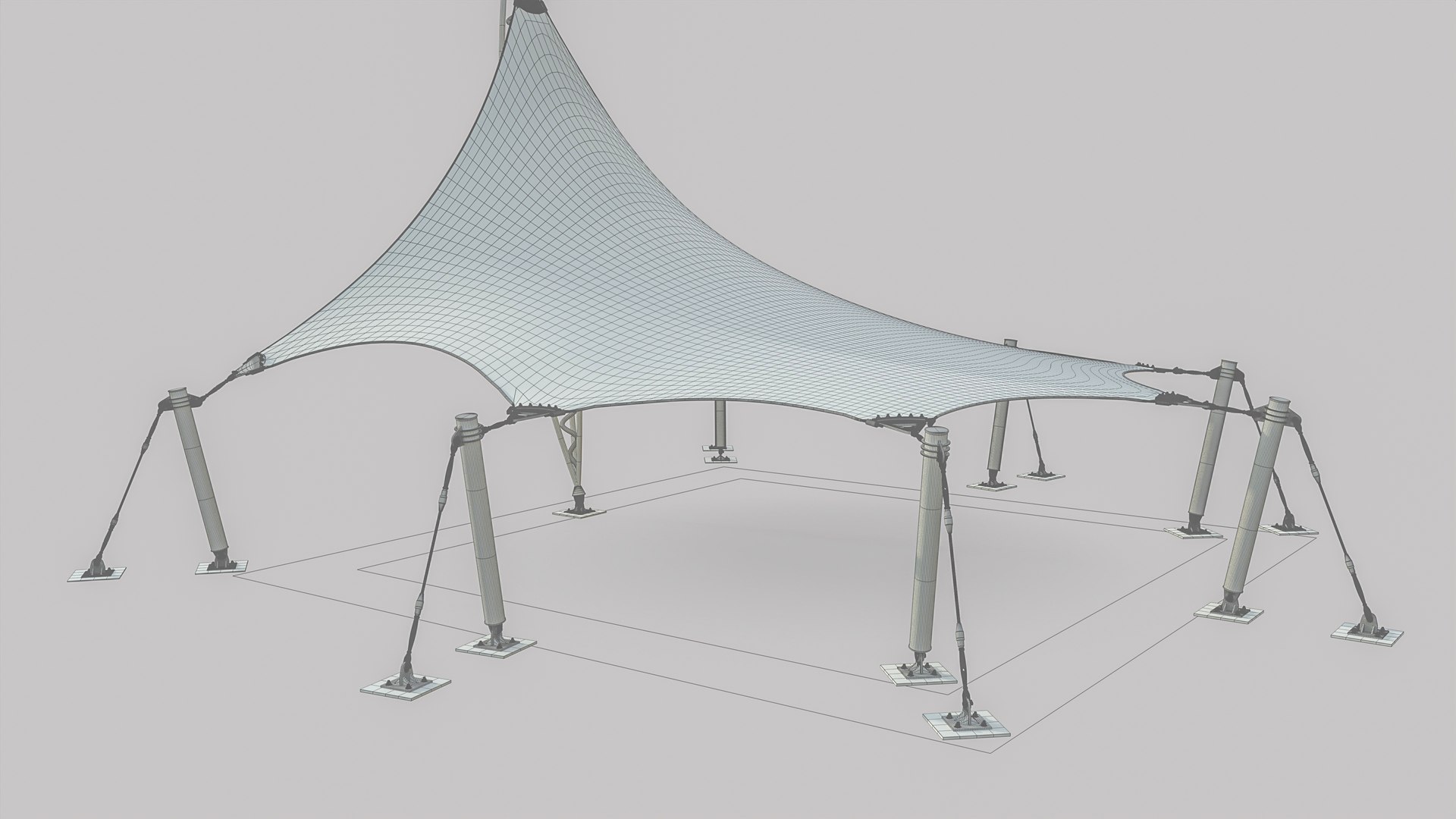Tensile Structure Design 3D Model - TurboSquid 2263397