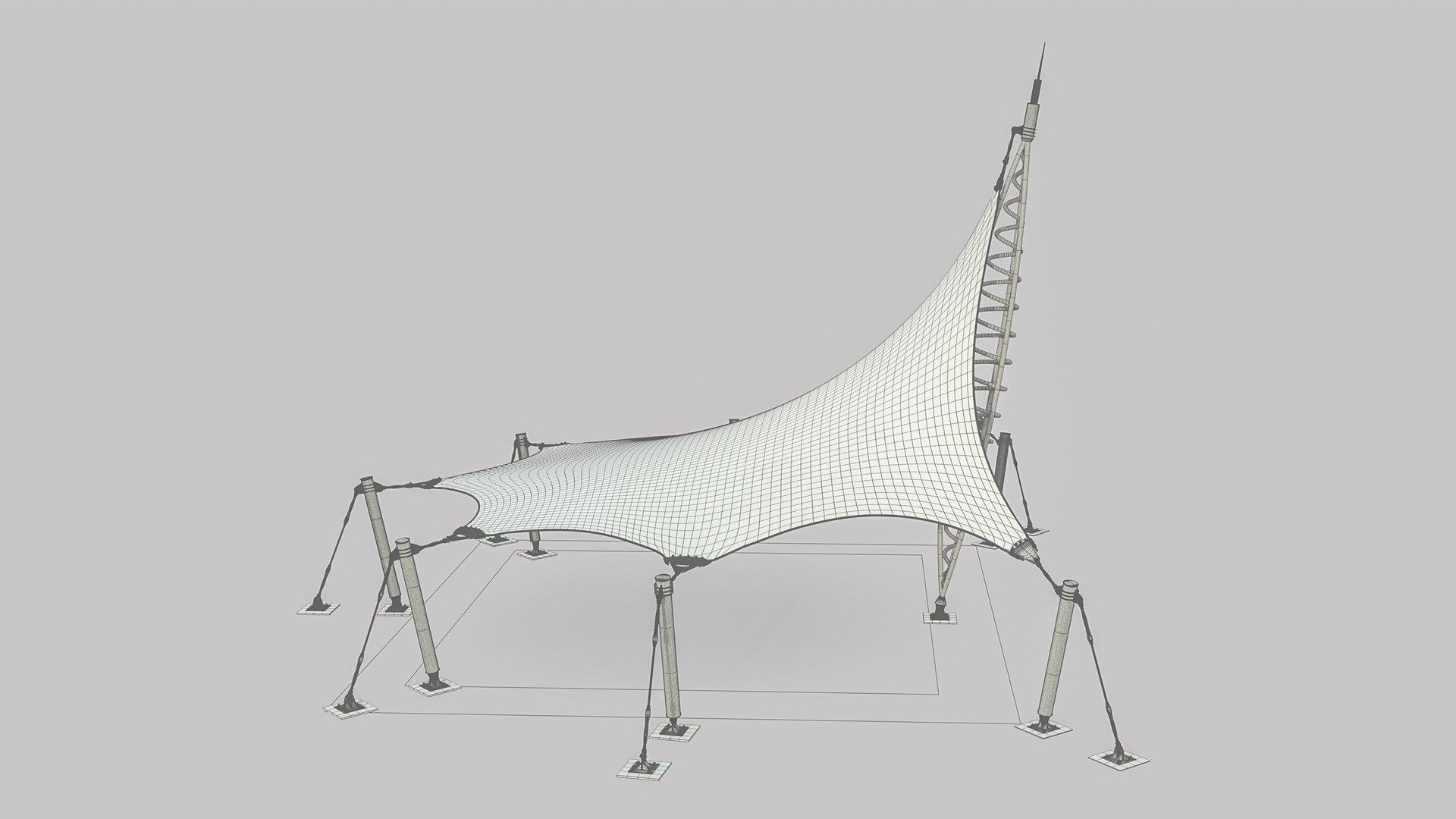 Tensile Structure Design 3D Model - TurboSquid 2263397