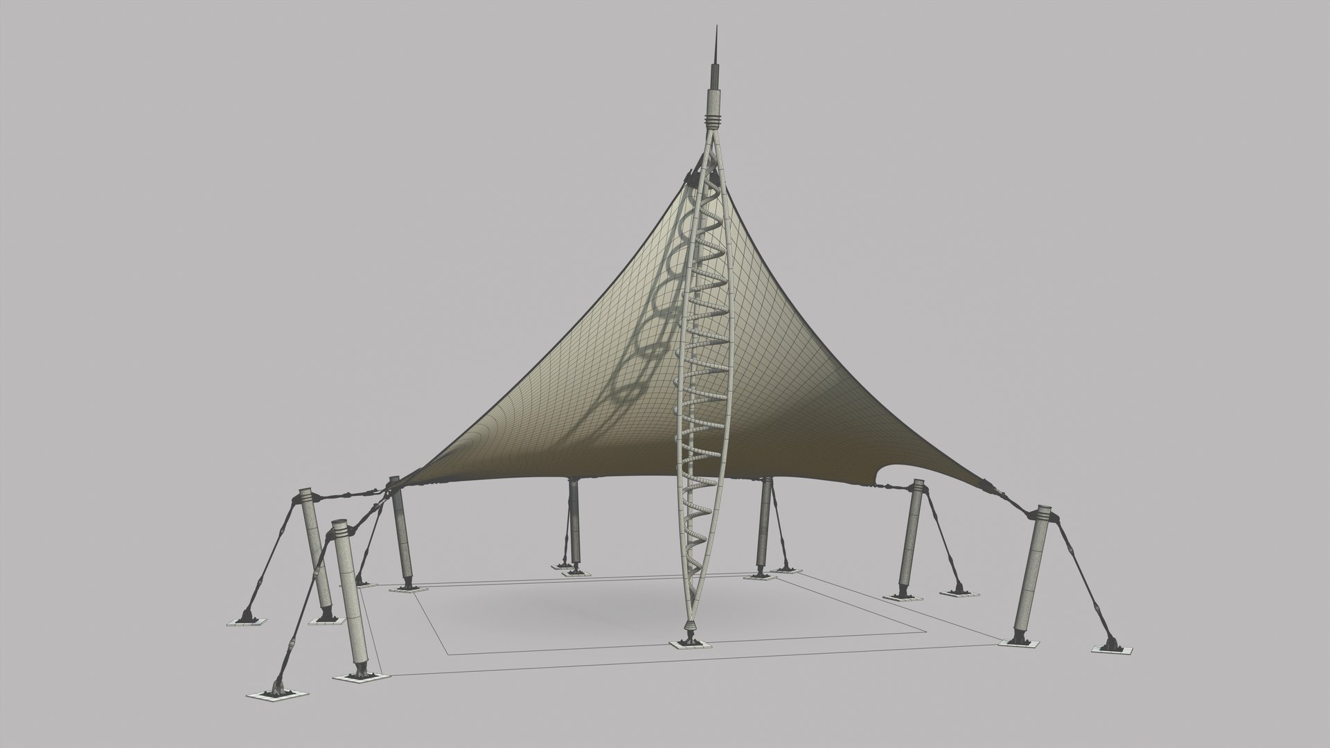 Tensile Structure Design 3D Model - TurboSquid 2263397