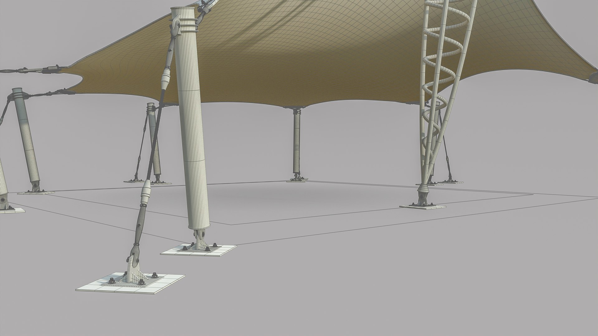 Tensile Structure Design 3D Model - TurboSquid 2263397
