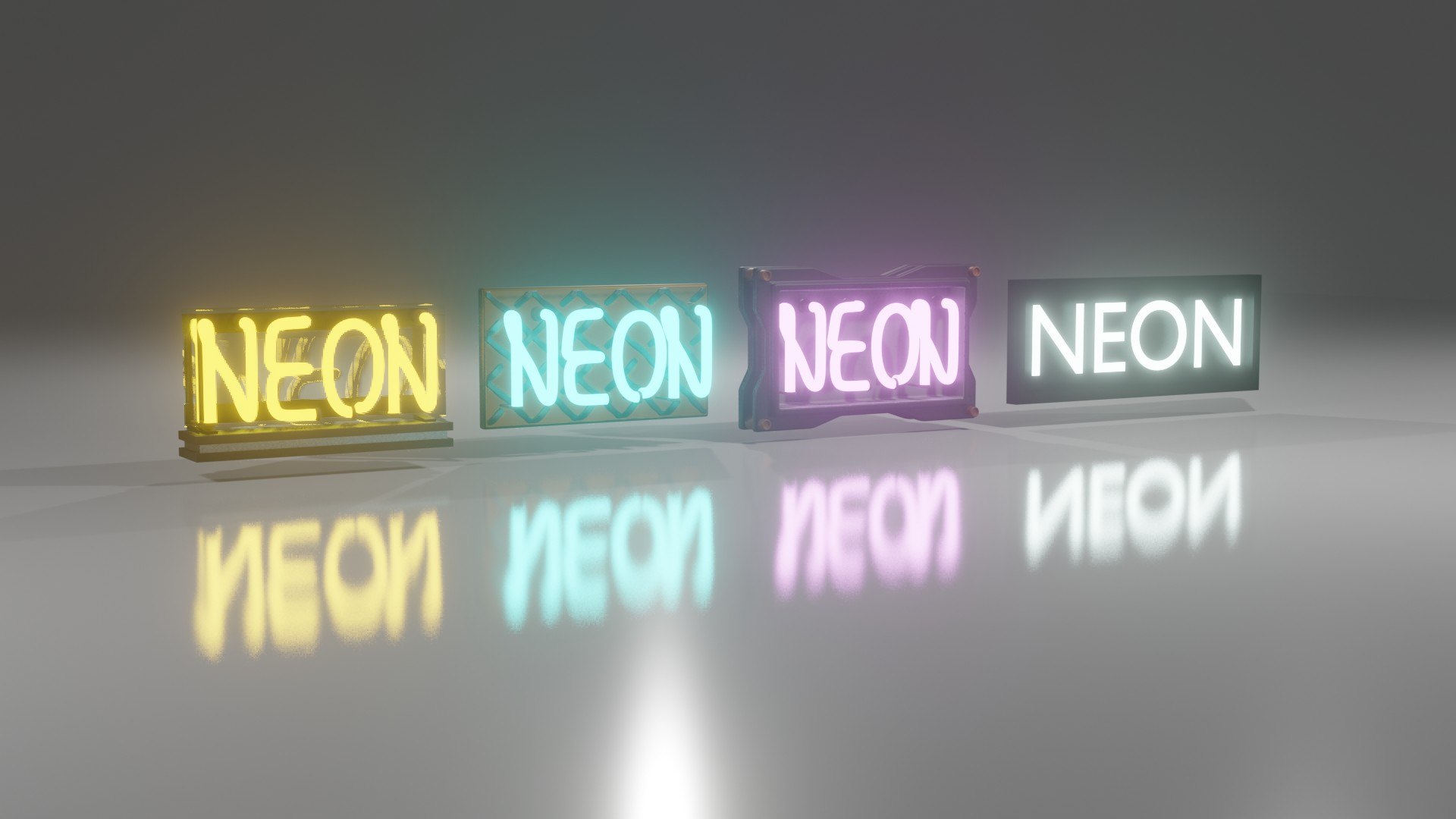 Neon Text 3D Model - TurboSquid 1877508