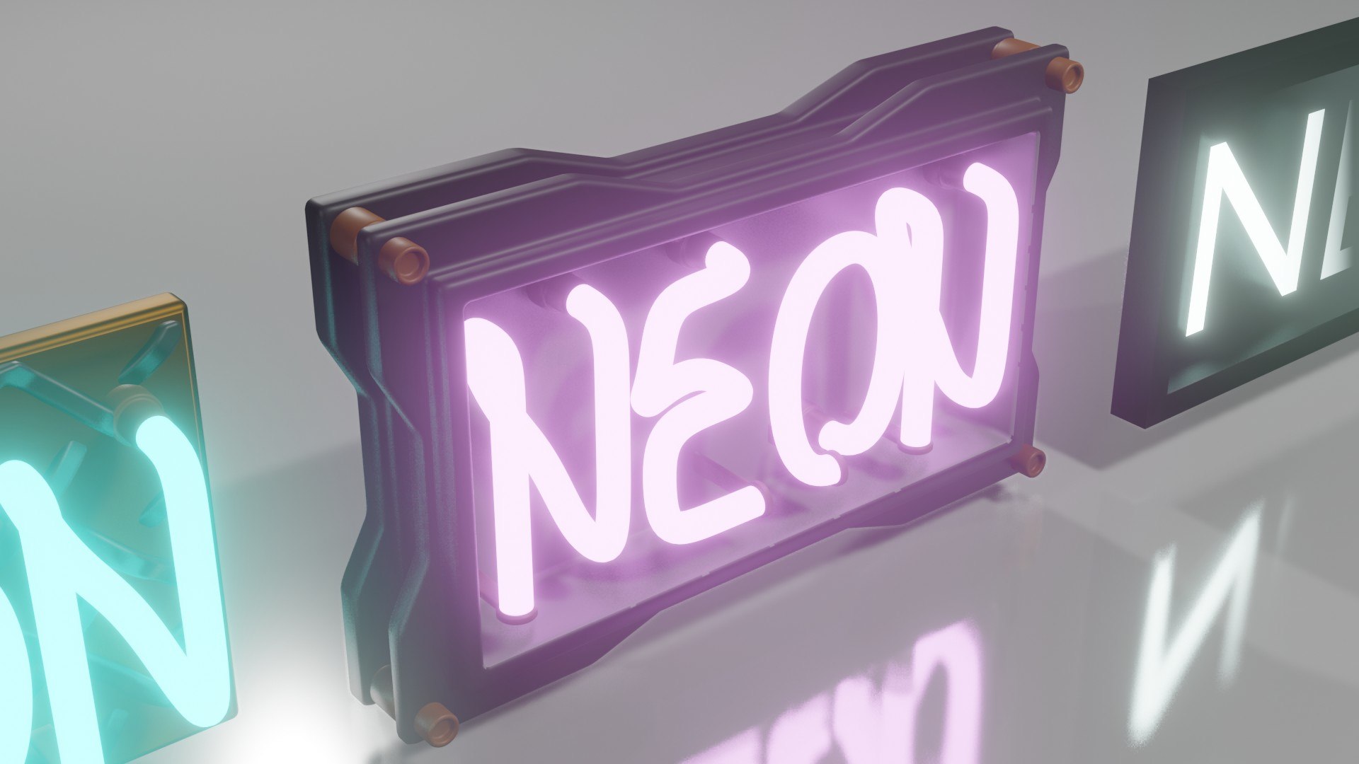 Neon Text 3D Model - TurboSquid 1877508