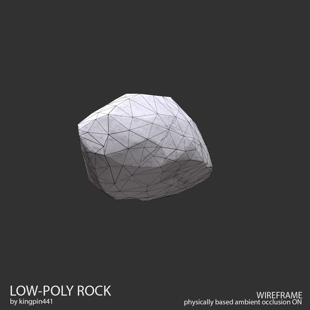 3d Low-poly Rock Model