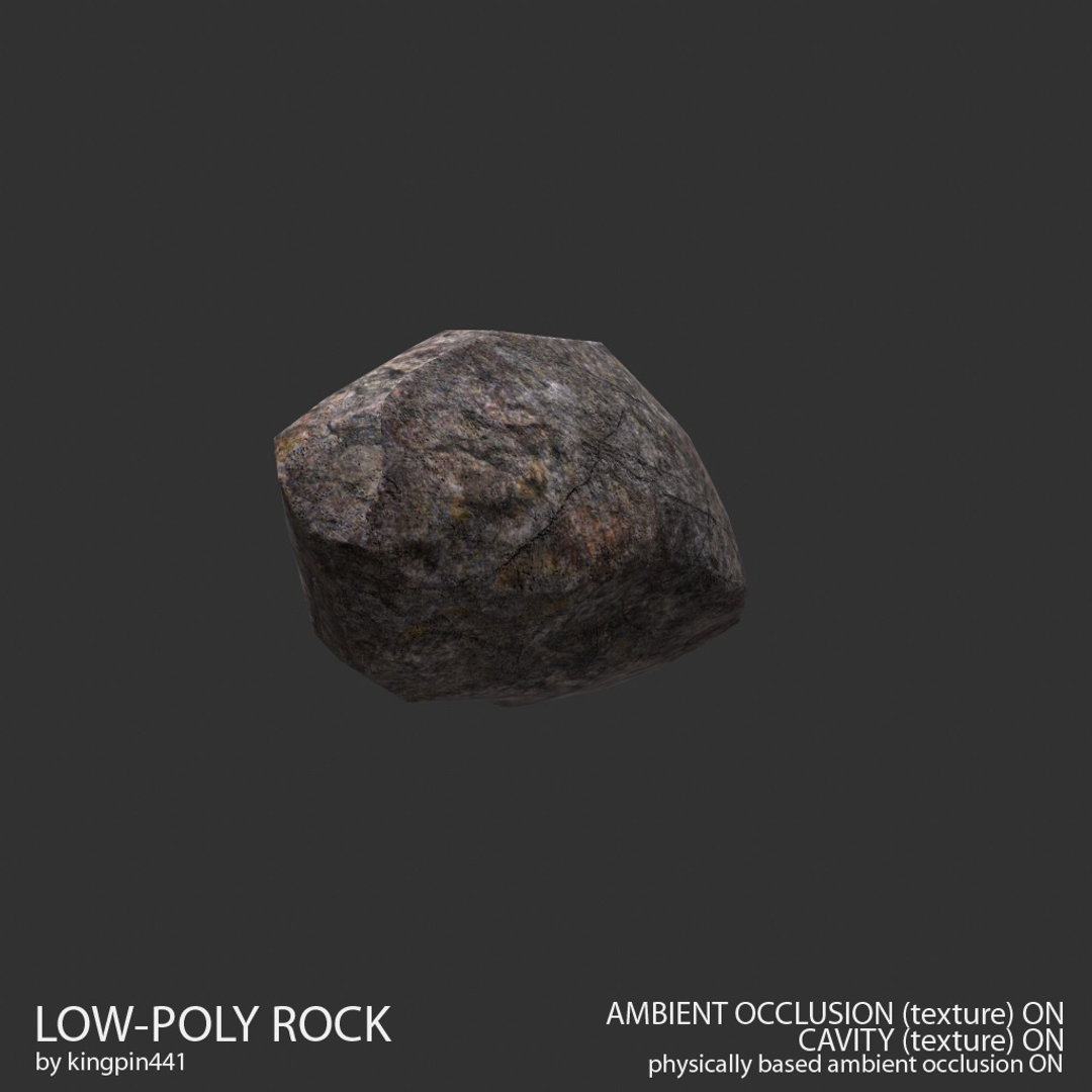 3d Low-poly Rock Model