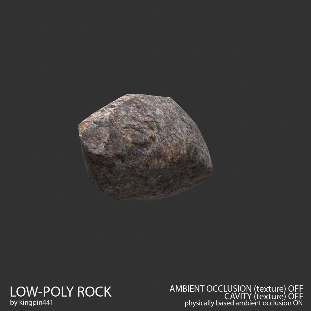 3d Low-poly Rock Model