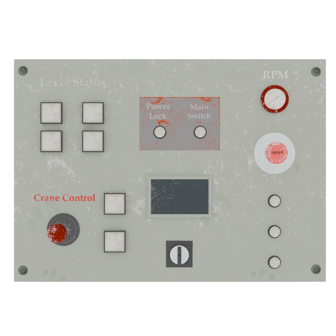 modelo 3d Panel de control industrial vintage Modelo Low Poly ...