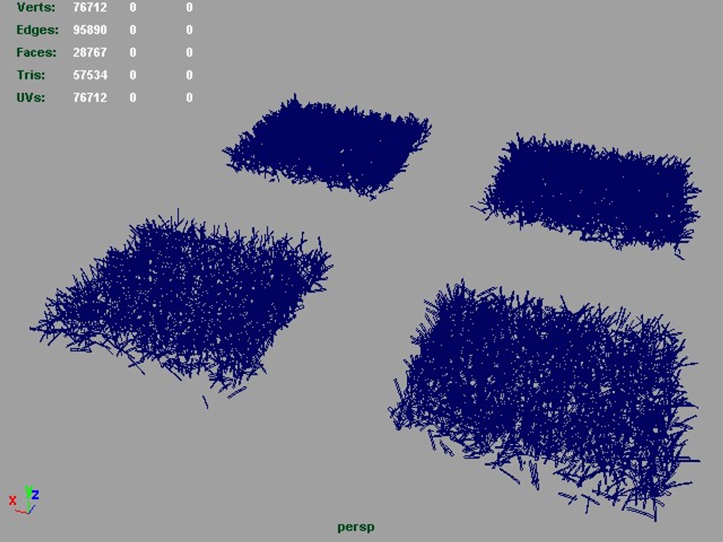 3d Model Set Astroturf Grasses
