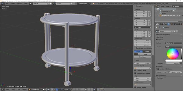 3D wooden circular table model - TurboSquid 1150778