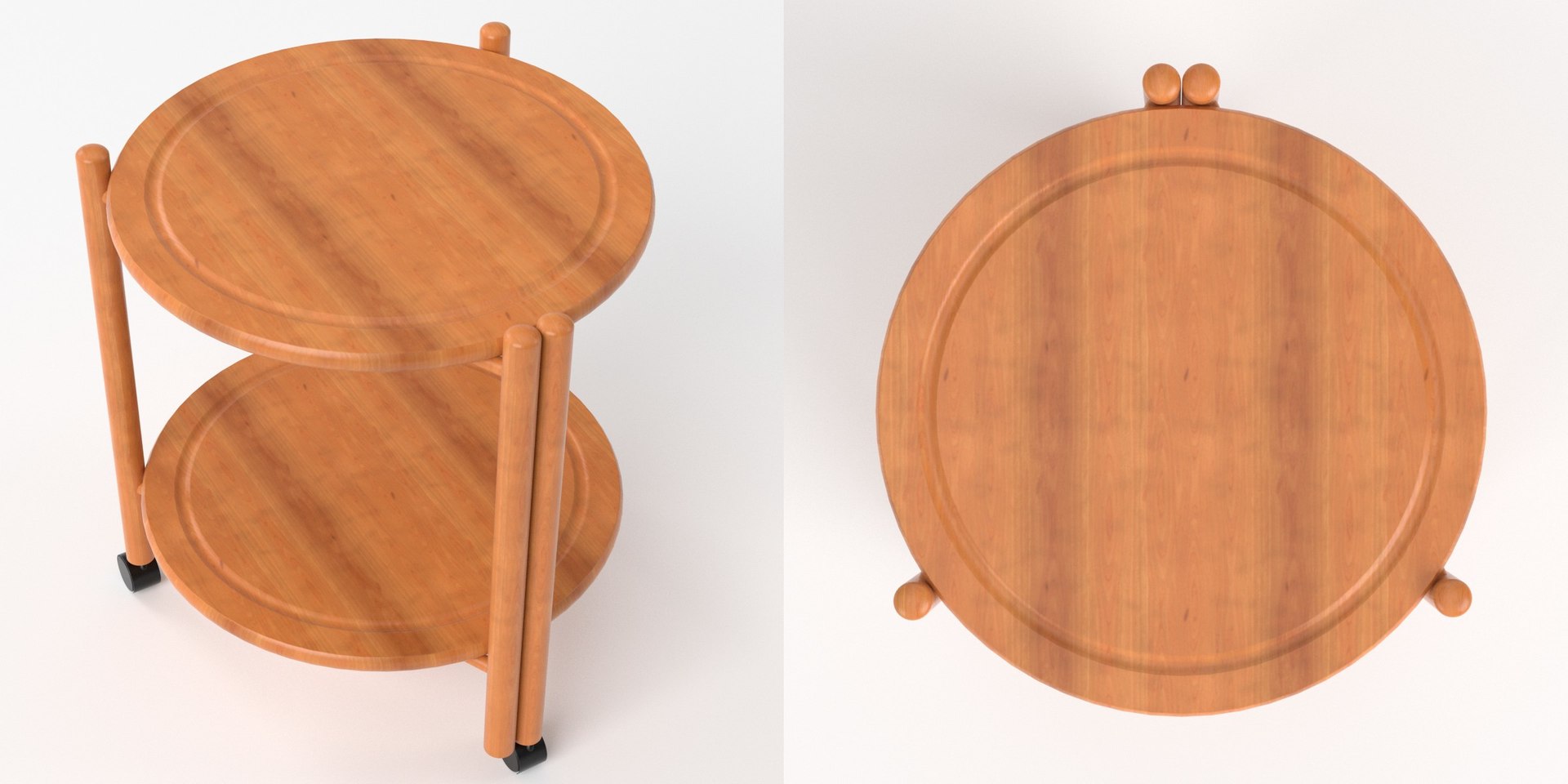 3D Wooden Circular Table Model - TurboSquid 1150778