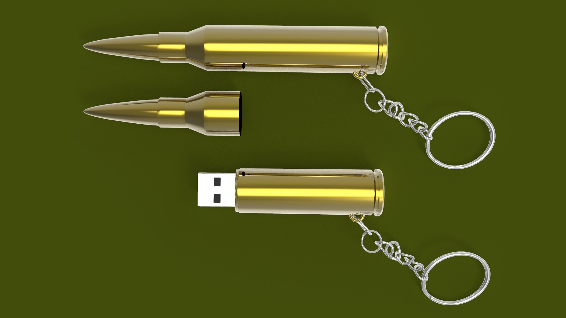Bullet Usb Stick Flash Drive 3D Model - TurboSquid 1624018