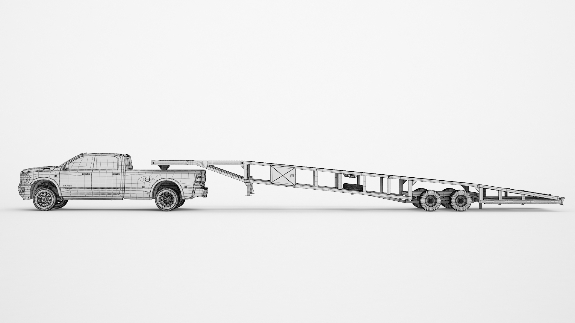 Dodge Ram 3500 HD 2021 Wedge Trailer 01 3D - TurboSquid 2105878
