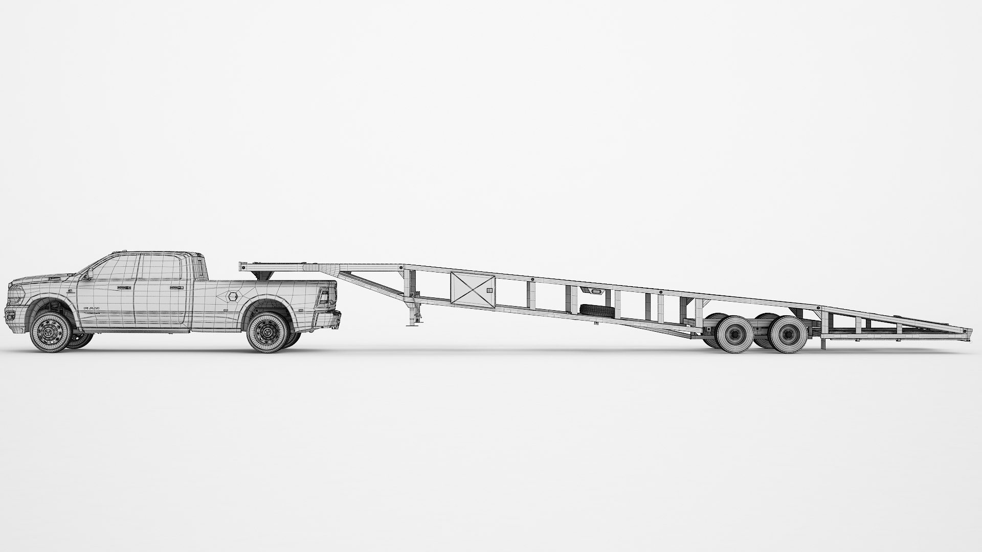Dodge Ram 3500 HD 2021 Wedge Trailer 01 3D - TurboSquid 2105878