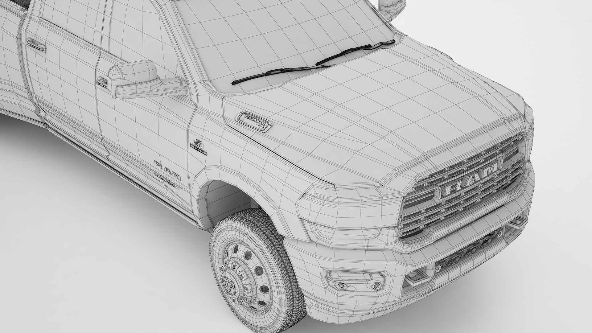 Dodge Ram 3500 HD 2021 Wedge Trailer 01 3D - TurboSquid 2105878