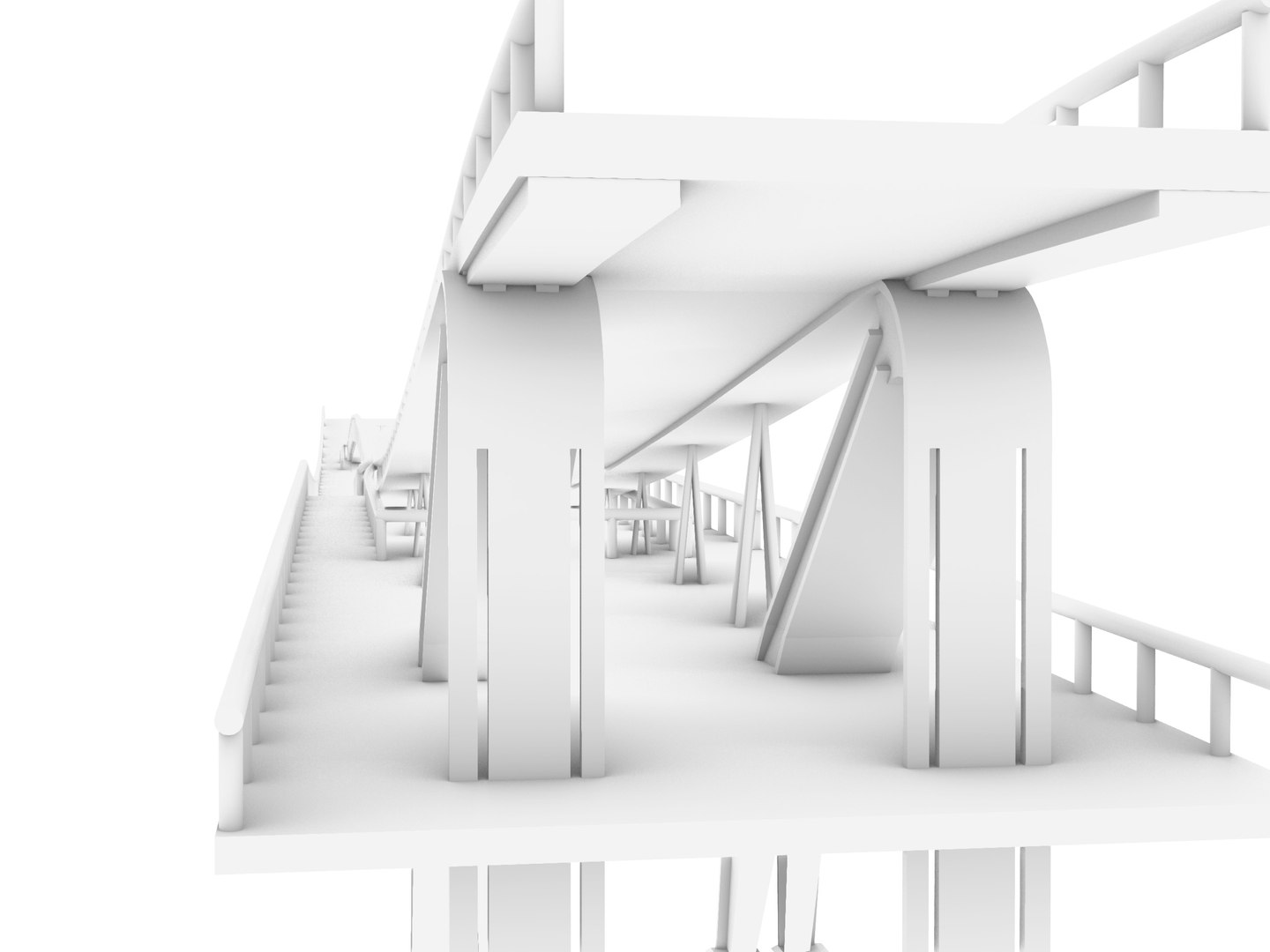 Passerelle Simone-de-Beauvoir Pedestrian Bridge Paris 3D Model 3D Model ...
