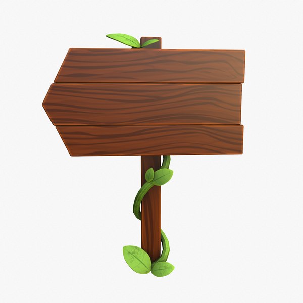 Cartoon Wooden Sign 3D model - TurboSquid 1901005