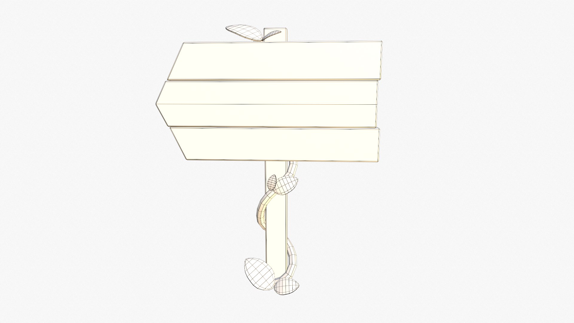 Cartoon Wooden Sign 3D Model - TurboSquid 1901005