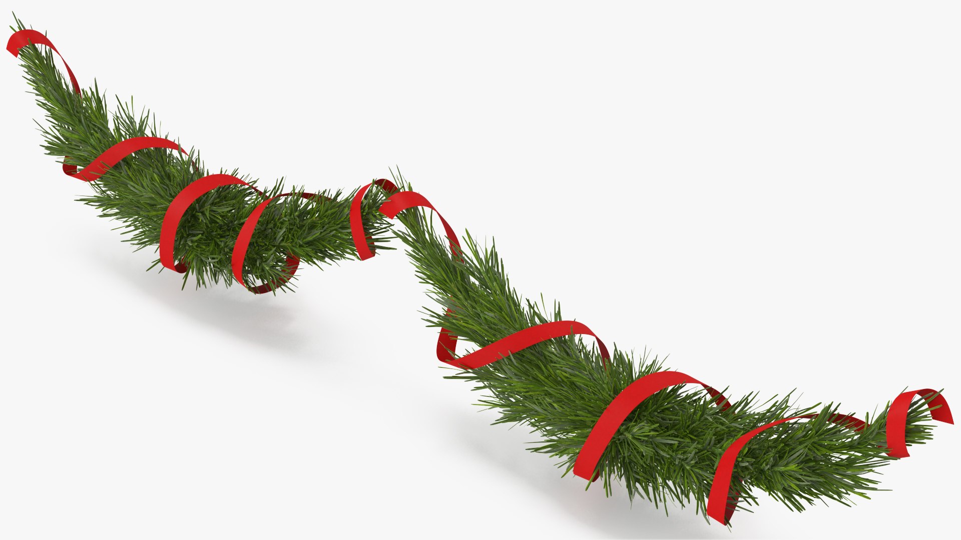 3D Christmas Garland V 4 With Red Ribbon - TurboSquid 2002989