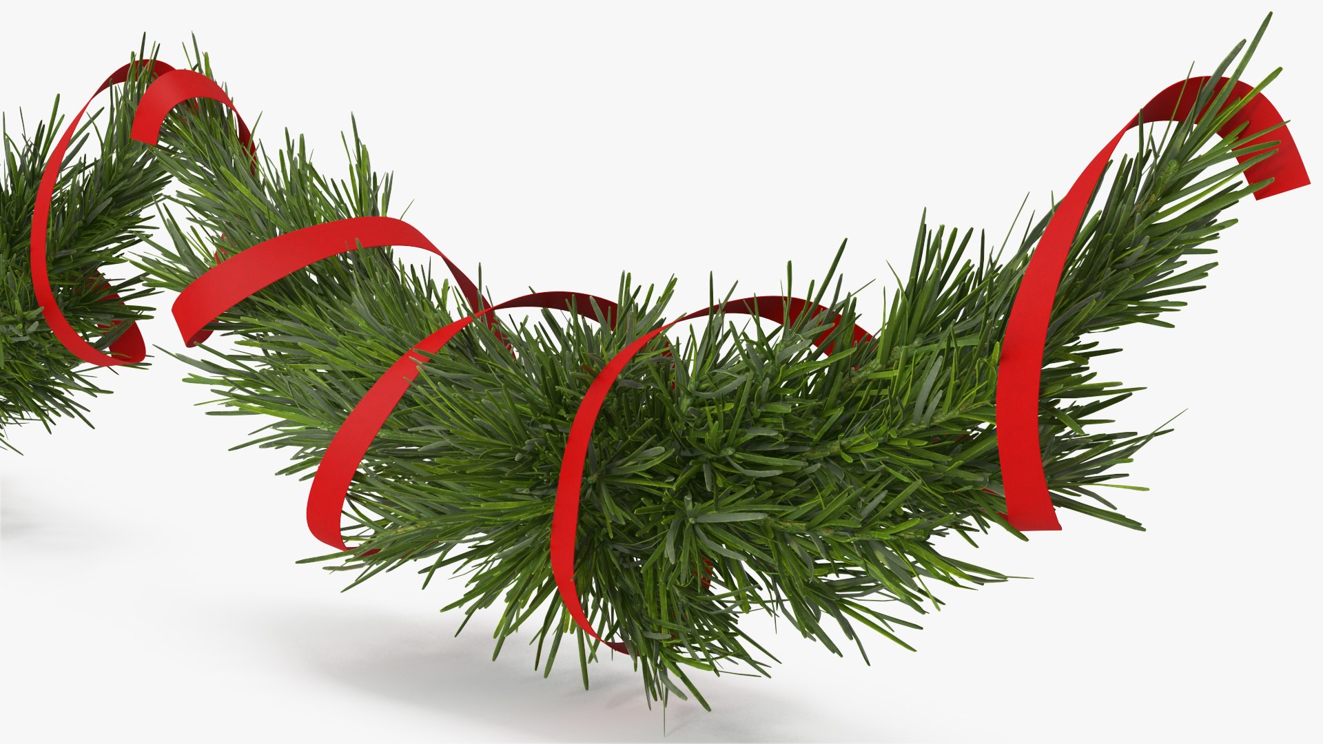 3D Christmas Garland V 4 With Red Ribbon - TurboSquid 2002989