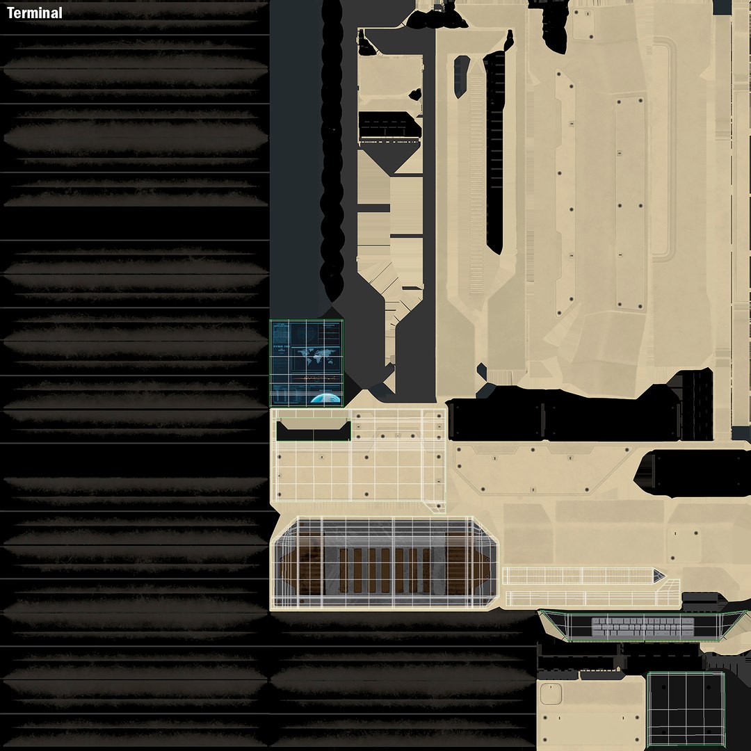 3D Model Sci-fi Terminal PBR - TurboSquid 2237377