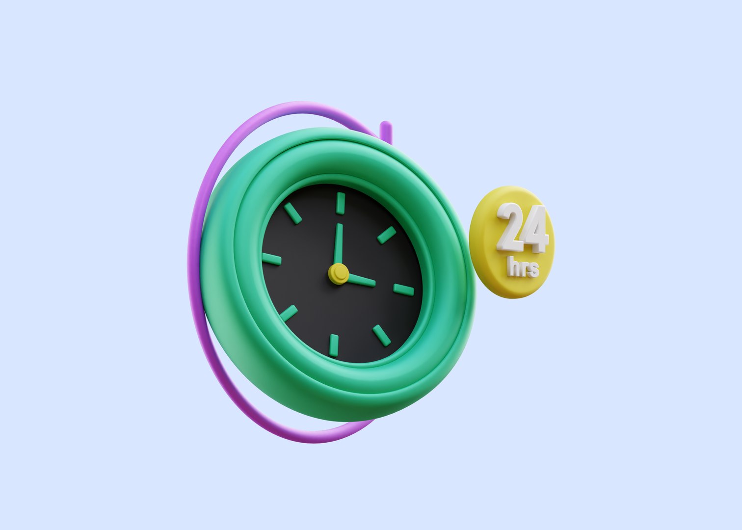 3D 24 Hours Icon Illustration - TurboSquid 2229224