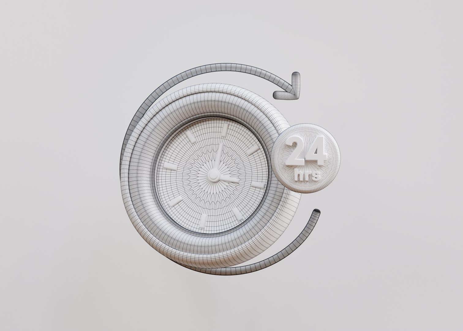 3D 24 Hours Icon Illustration - TurboSquid 2229224
