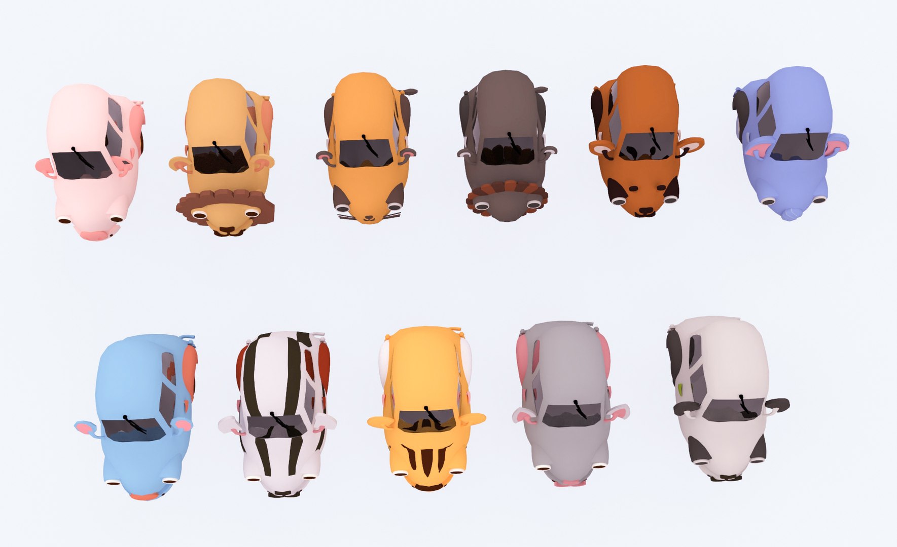 Animal Car Toys Pack 01 3D Model - TurboSquid 2239020