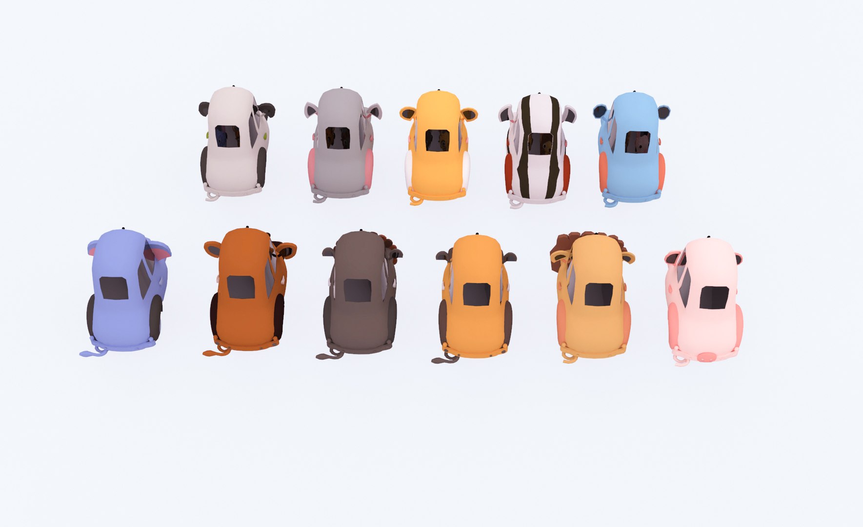 Animal Car Toys Pack 01 3D Model - TurboSquid 2239020