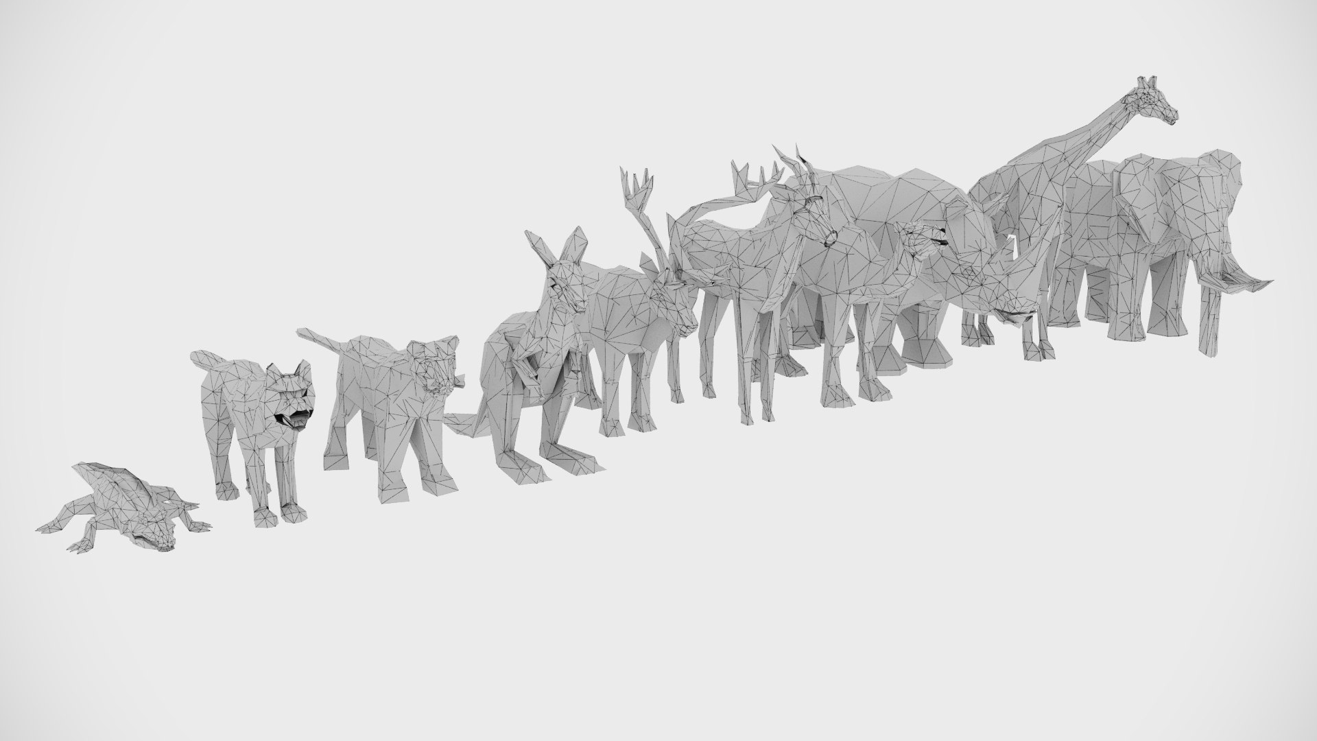 Animals Base Meshes Low-poly Model - TurboSquid 2165278