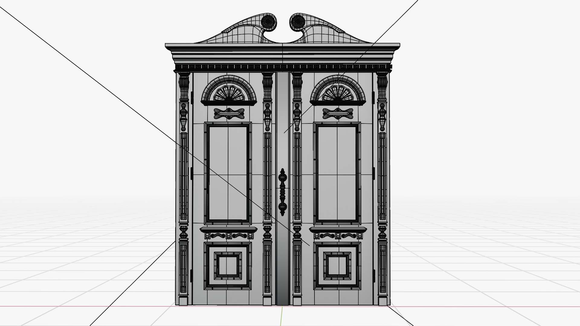 3D Front Door Model Model - TurboSquid 2245386