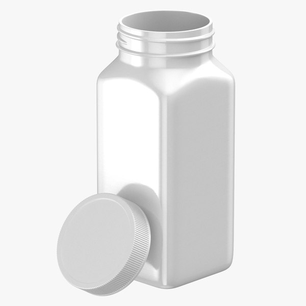 Plastic square bottle 8oz model - TurboSquid 1657196