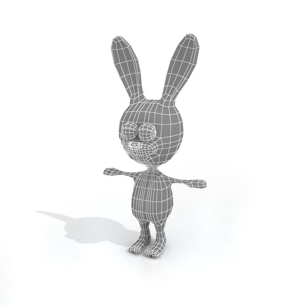 3d model cartoon rabbit rig