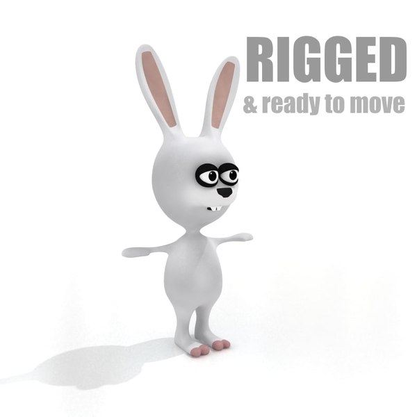 3d model cartoon rabbit rig
