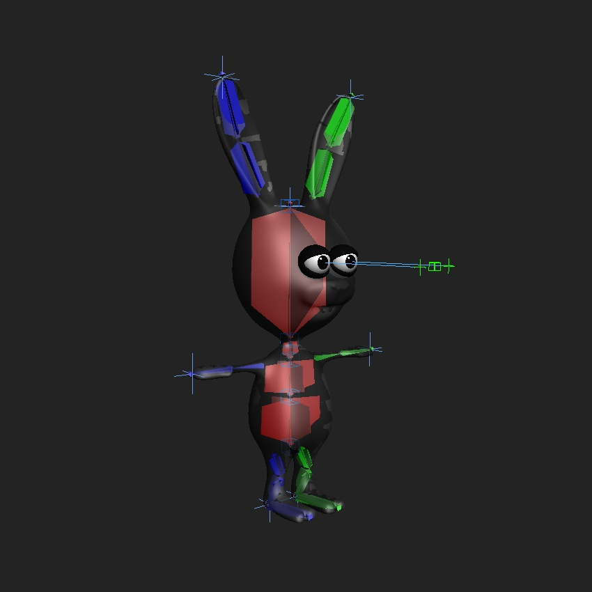 3d model cartoon rabbit rig