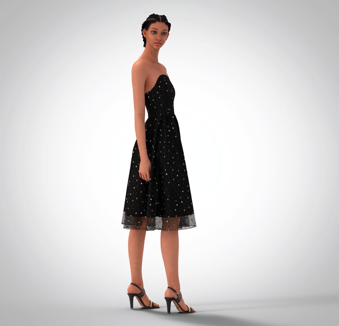 Women Dress Clo3d Model - TurboSquid 2008978