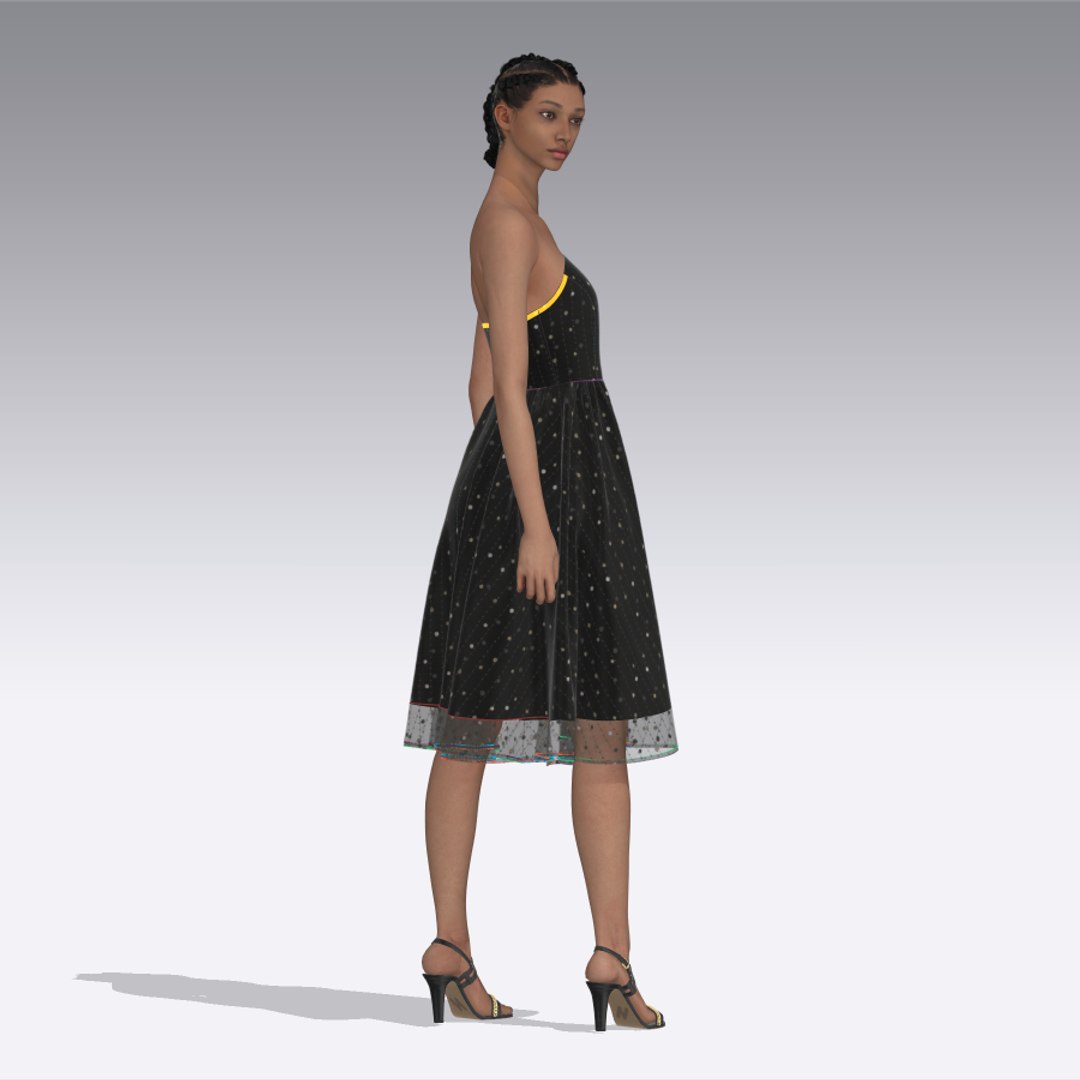 Women Dress Clo3d Model - TurboSquid 2008978