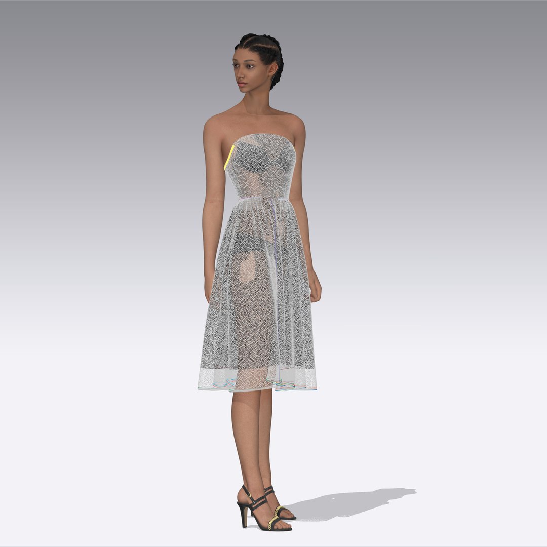 Women Dress Clo3d Model - TurboSquid 2008978