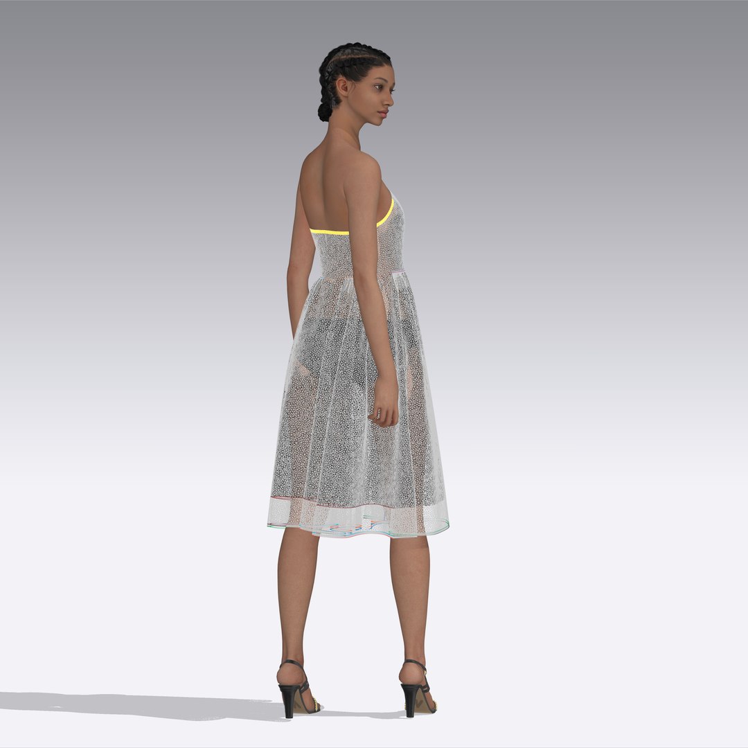 Women Dress Clo3d Model - TurboSquid 2008978