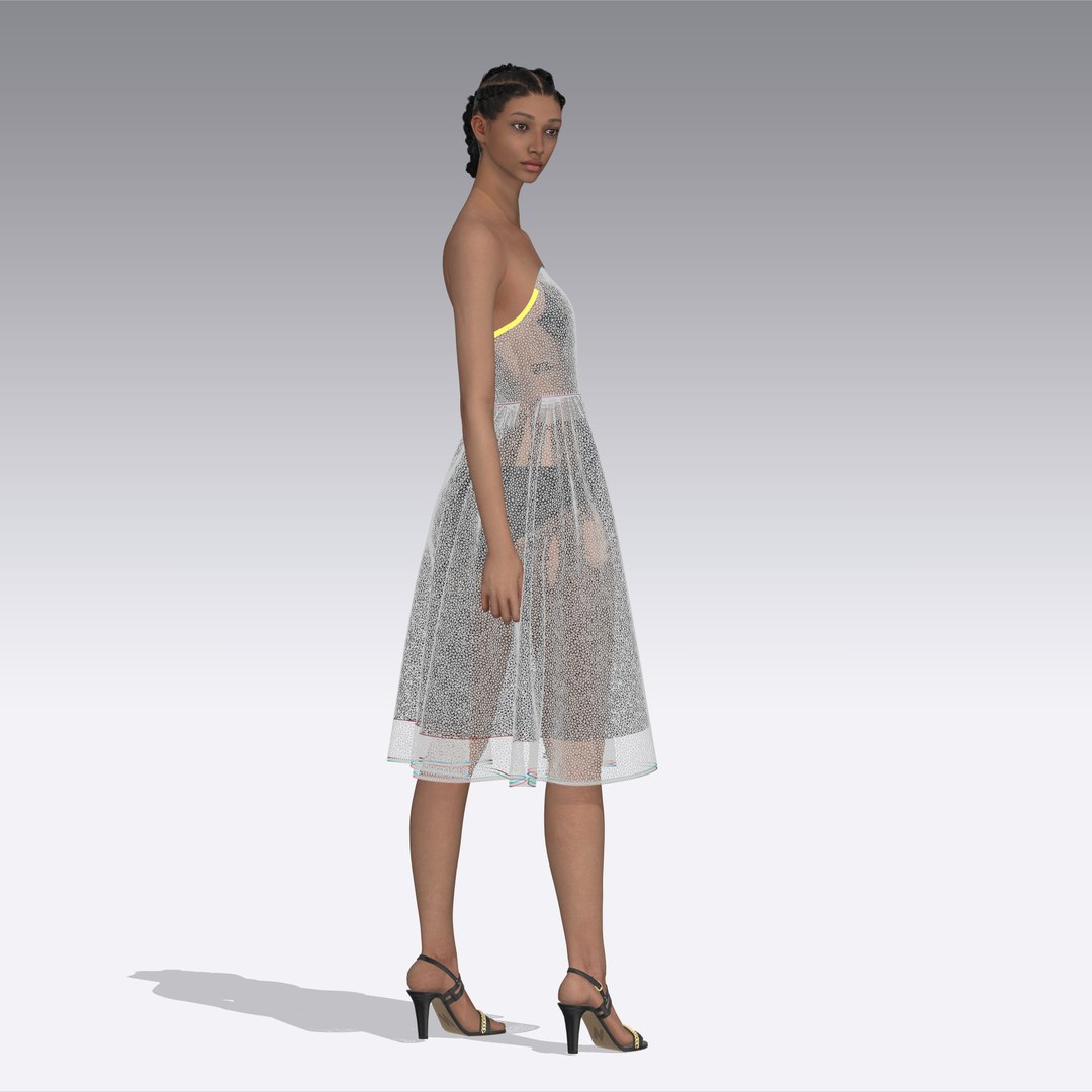 Women Dress Clo3d Model - TurboSquid 2008978