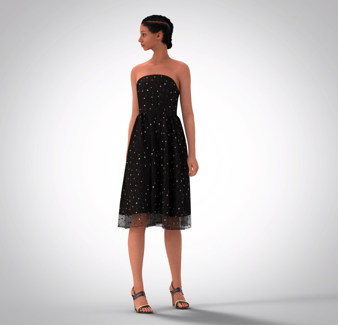 Women Dress Clo3d Model - TurboSquid 2008978