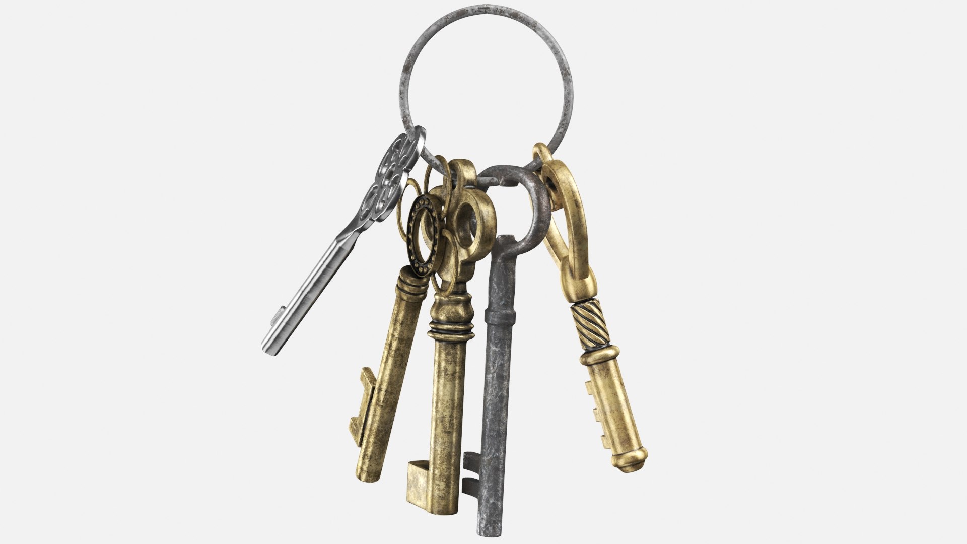Real vintage keys ring 3D model - TurboSquid 1480985